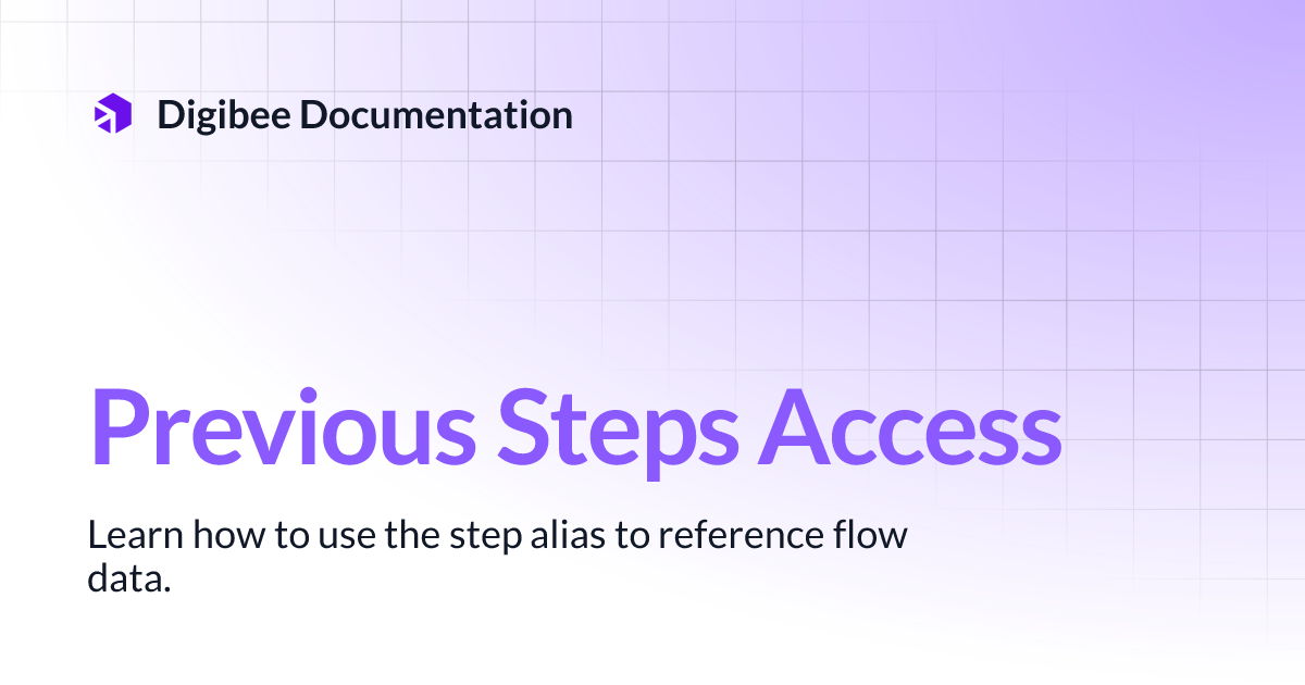 Previous Steps Access | Digibee Documentation