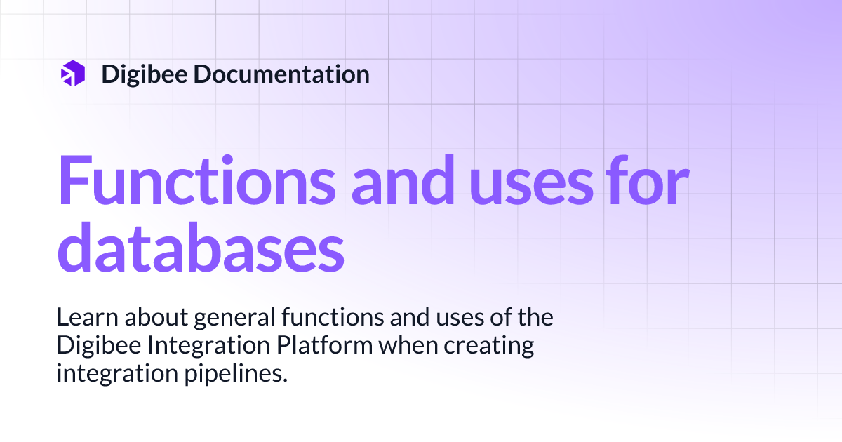 Functions and uses for databases | Digibee Documentation