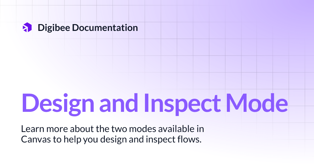 Design and Inspect Mode | Developer Guide | Digibee Documentation