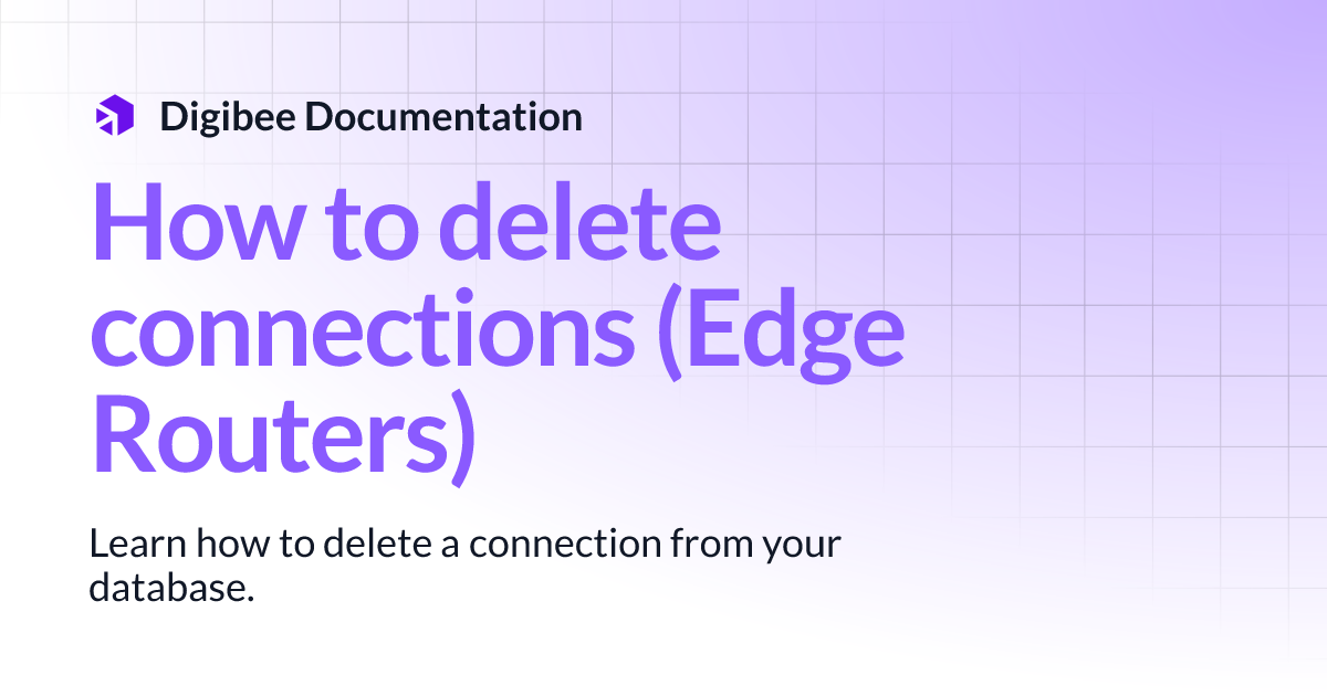 How to delete connections (Edge Routers) | Developer Guide | Digibee Documentation