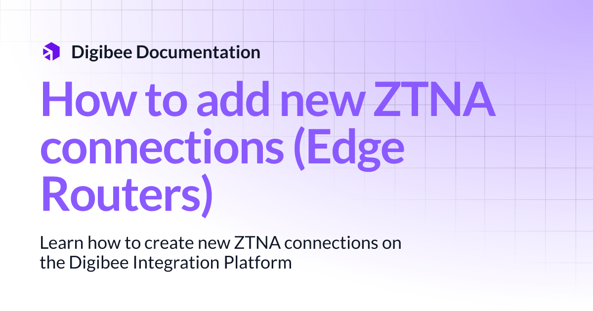 How to add new ZTNA connections (Edge Routers) | Digibee Documentation