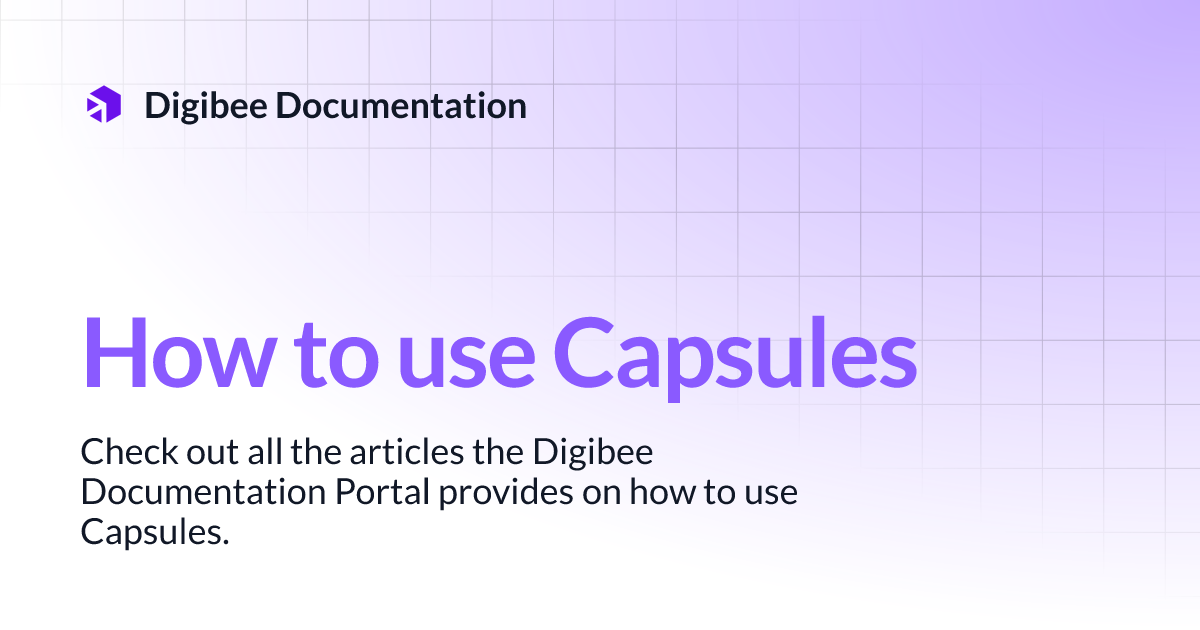 How to use Capsules | Developer Guide | Digibee Documentation