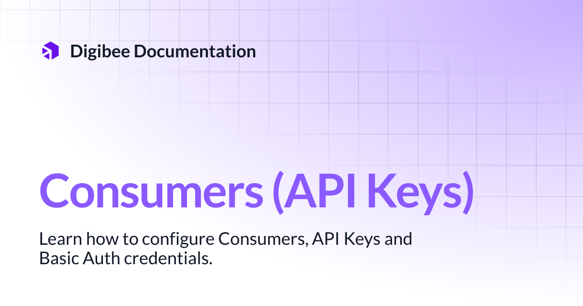 Consumers (API Keys) | Developer Guide | Digibee Documentation