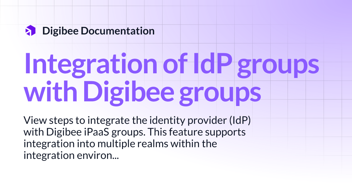 Integration of IdP groups with Digibee groups | Digibee Documentation