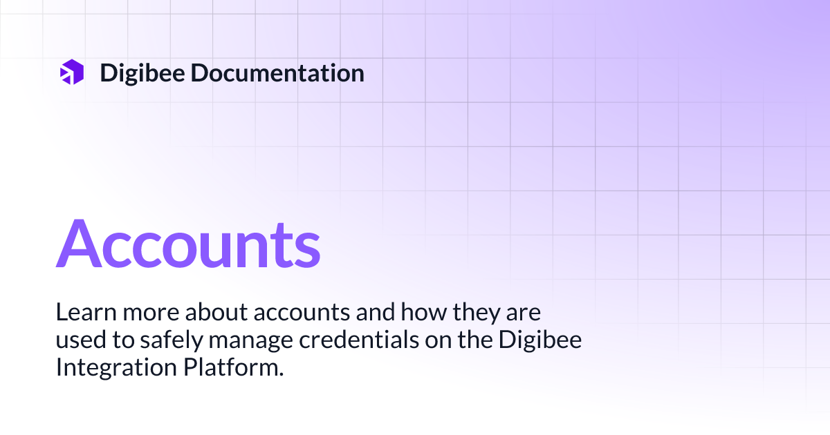 Accounts | Developer Guide | Digibee Documentation