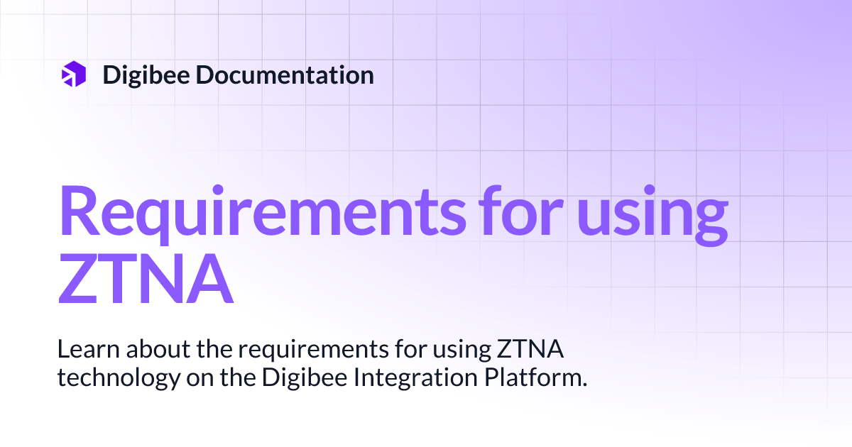 Requirements for using ZTNA | Digibee Documentation