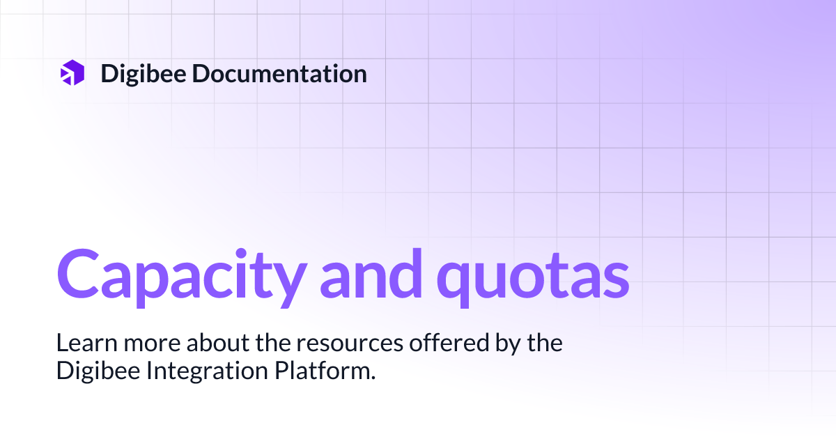Capacity and quotas | Digibee Documentation