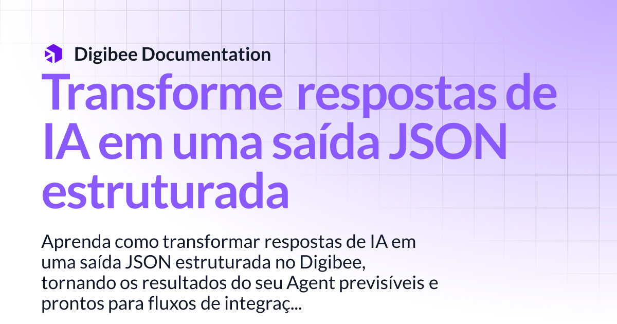 Transforme respostas de IA em uma saída JSON estruturada | Use Cases | Digibee Documentation